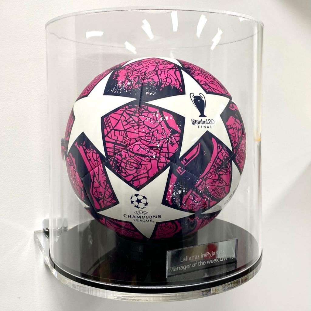 Cylindrical Football Display Case | Display Case UK