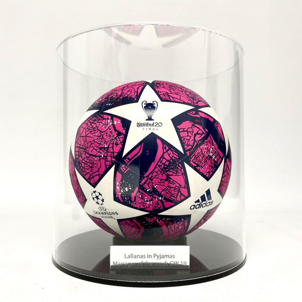Cylindrical Football Display Case | Display Case UK