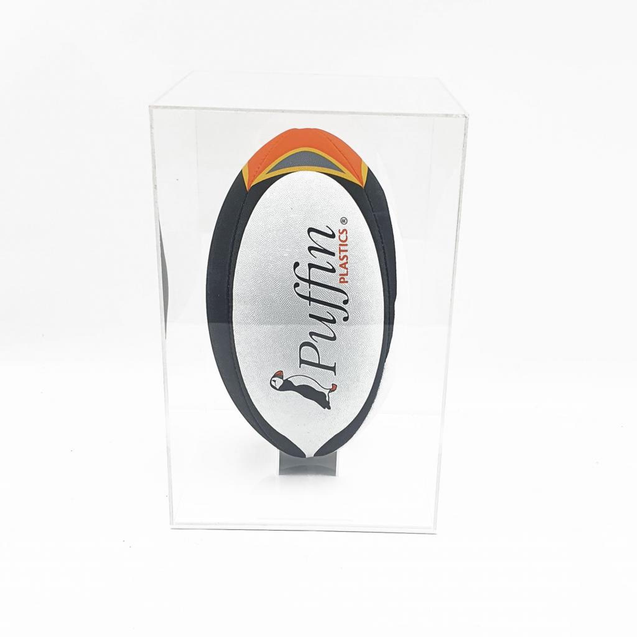 Rugby Ball Display Case | Deluxe Acrylic | Portrait
