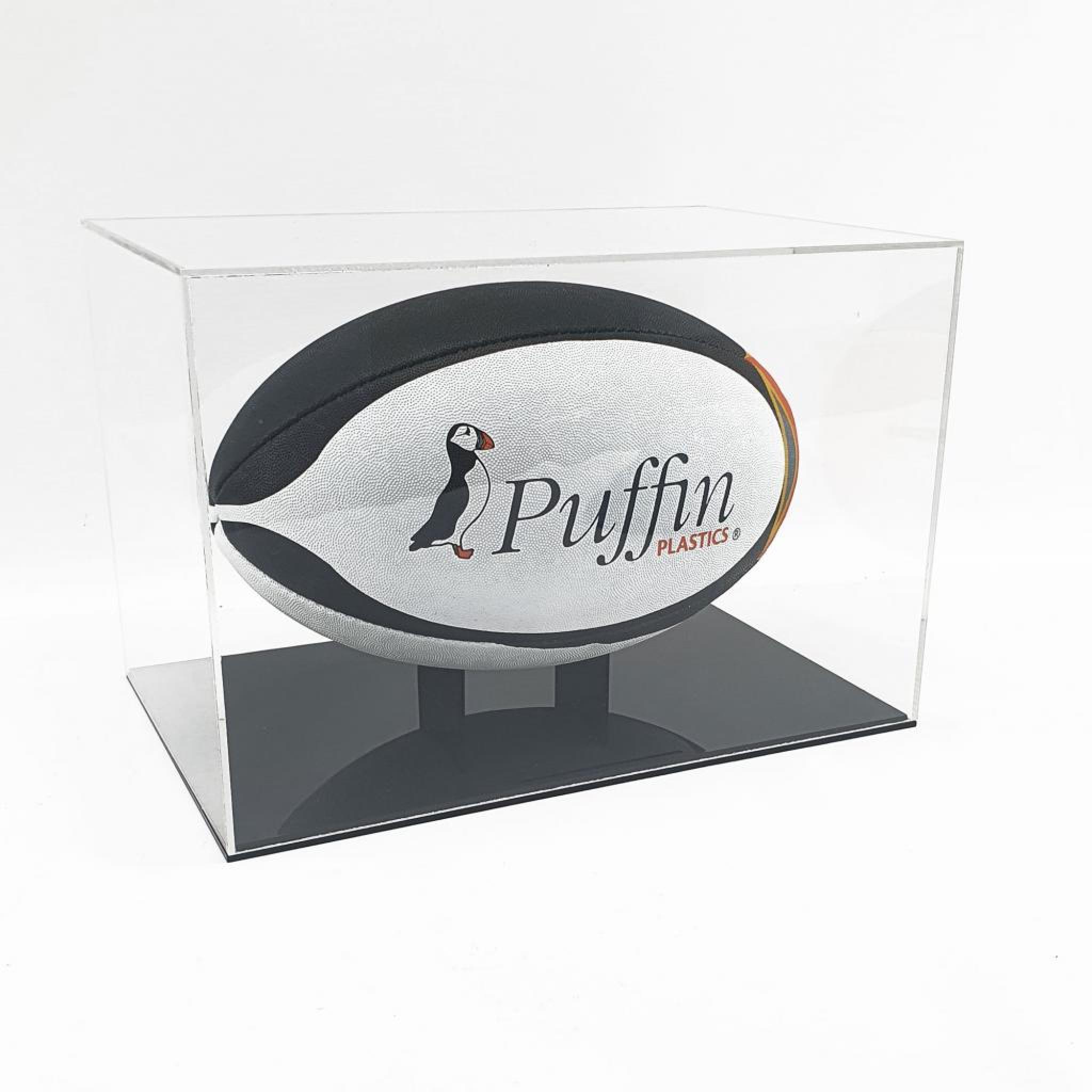 Rugby Ball Display Case | Puffin Plastics