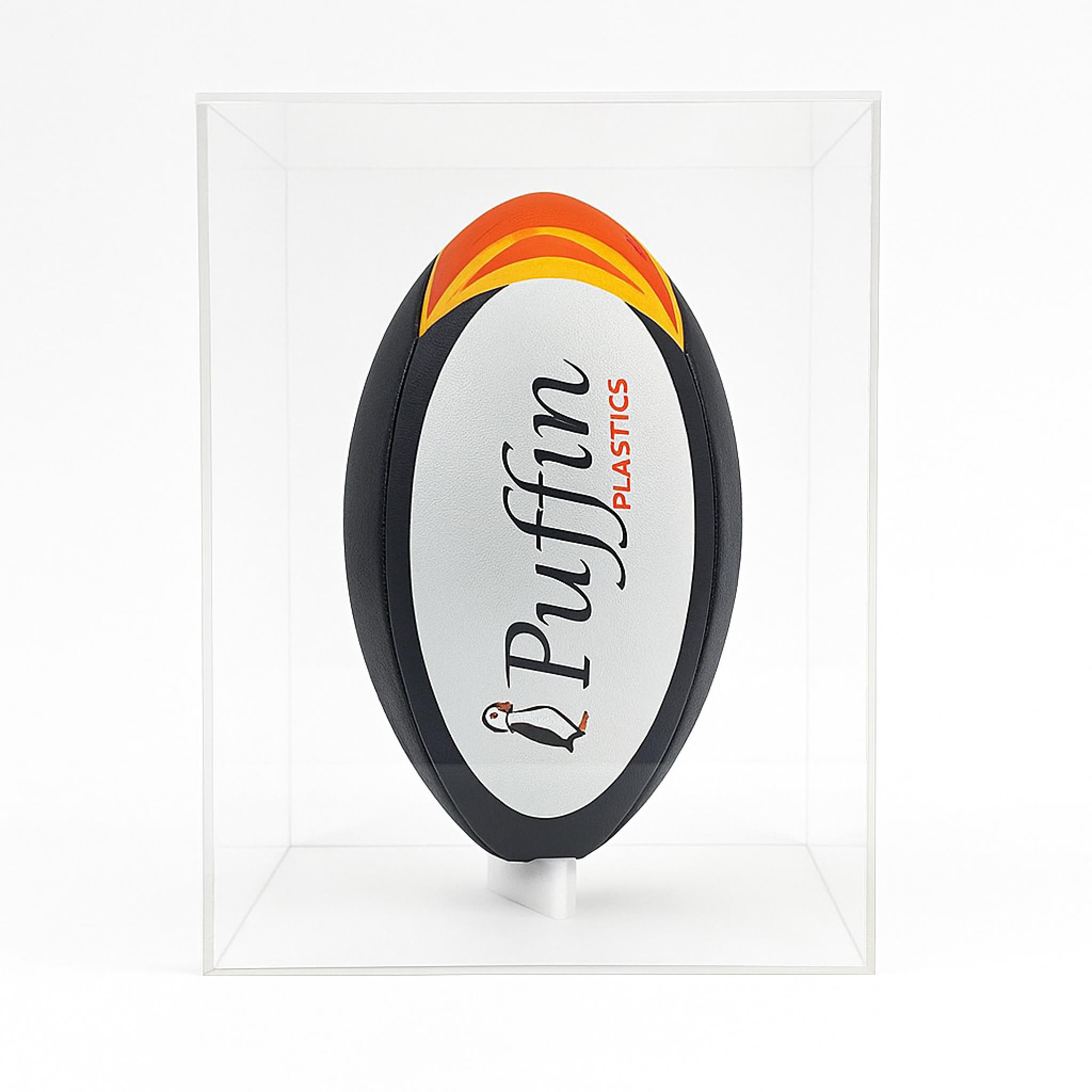 Rugby Ball Display Case | Deluxe | Portrait